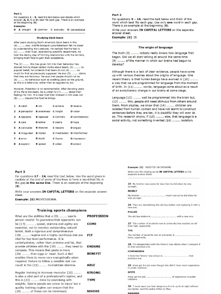CAE SAMPLE TEST UOE Practice | PDF
