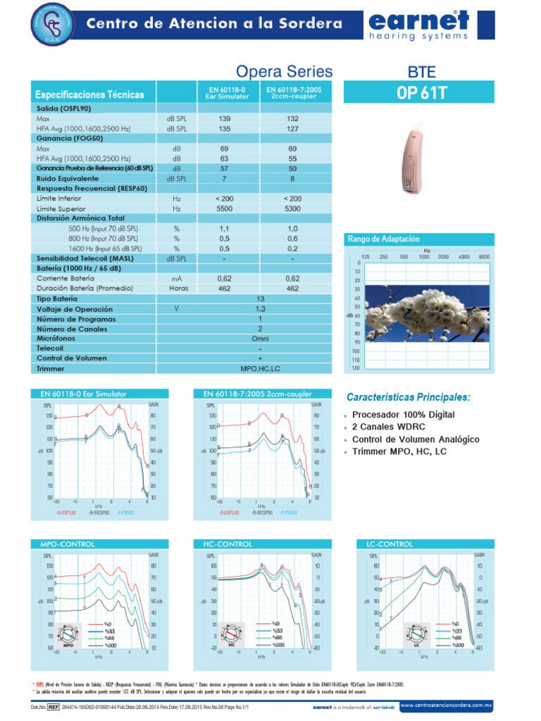 Especificacion Tecnica - OPERA 61T | PDF | Decibel | Micrófono