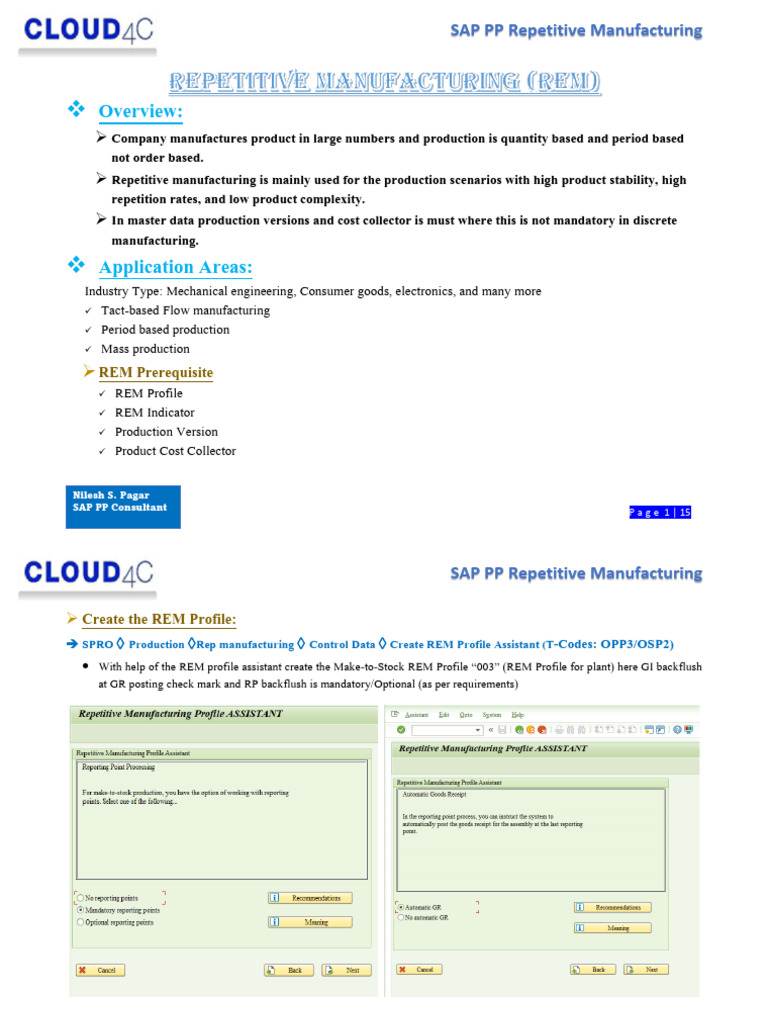 SAP PP Repetitive Manufacturing Guide | PDF | Business
