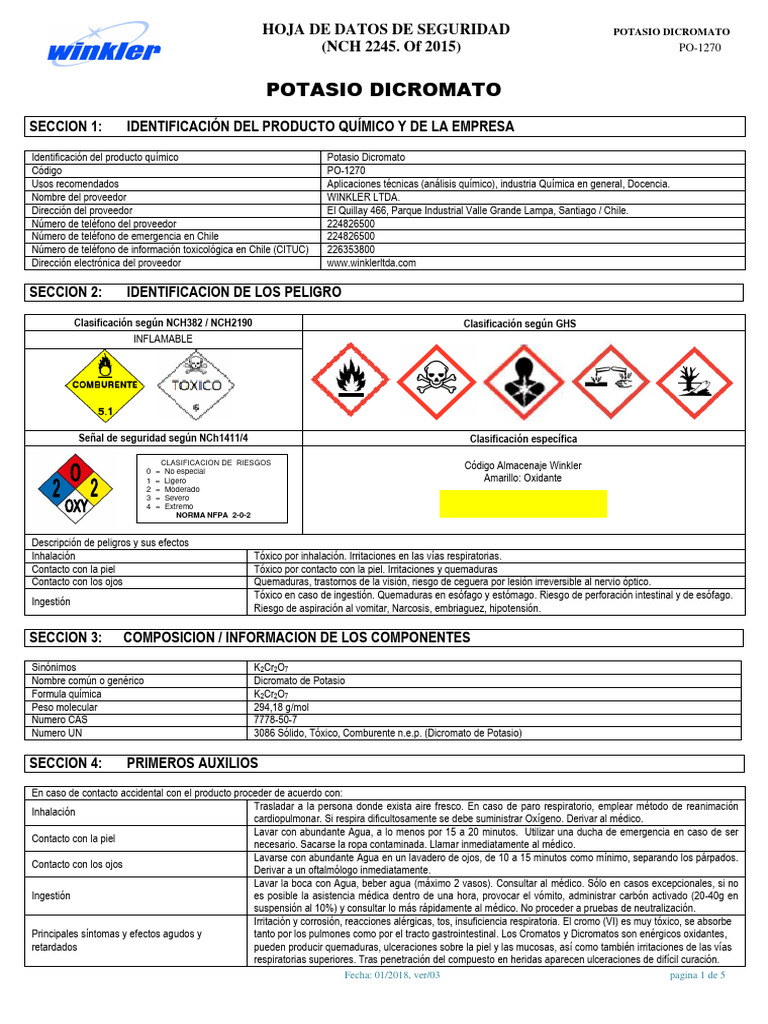 POTASIO-DICROMATO | PDF | Química