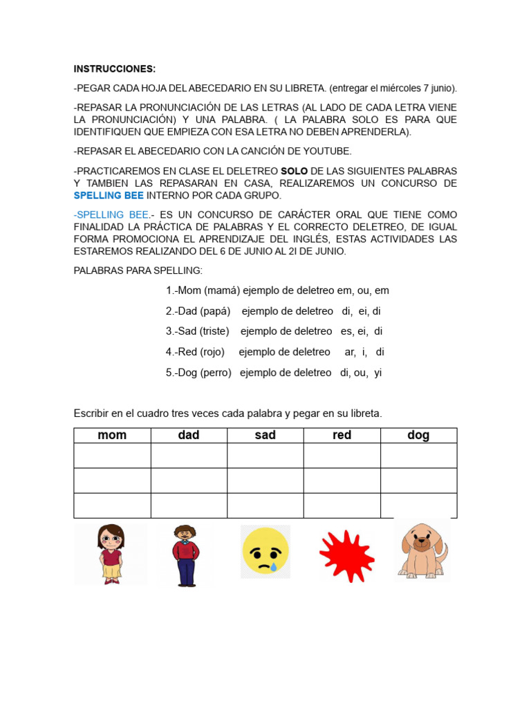 Actividades de Spelling Bee y Abecedario | PDF