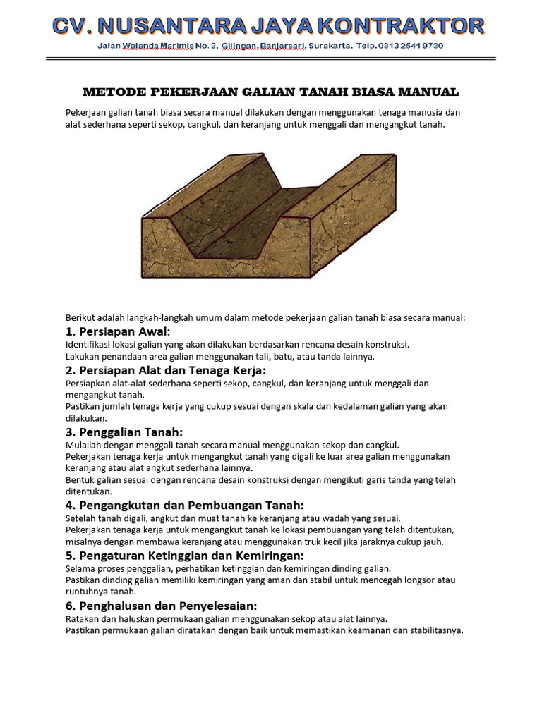 (Semi Mekanis) Galian Tanah Cadas Atau Keras | PDF