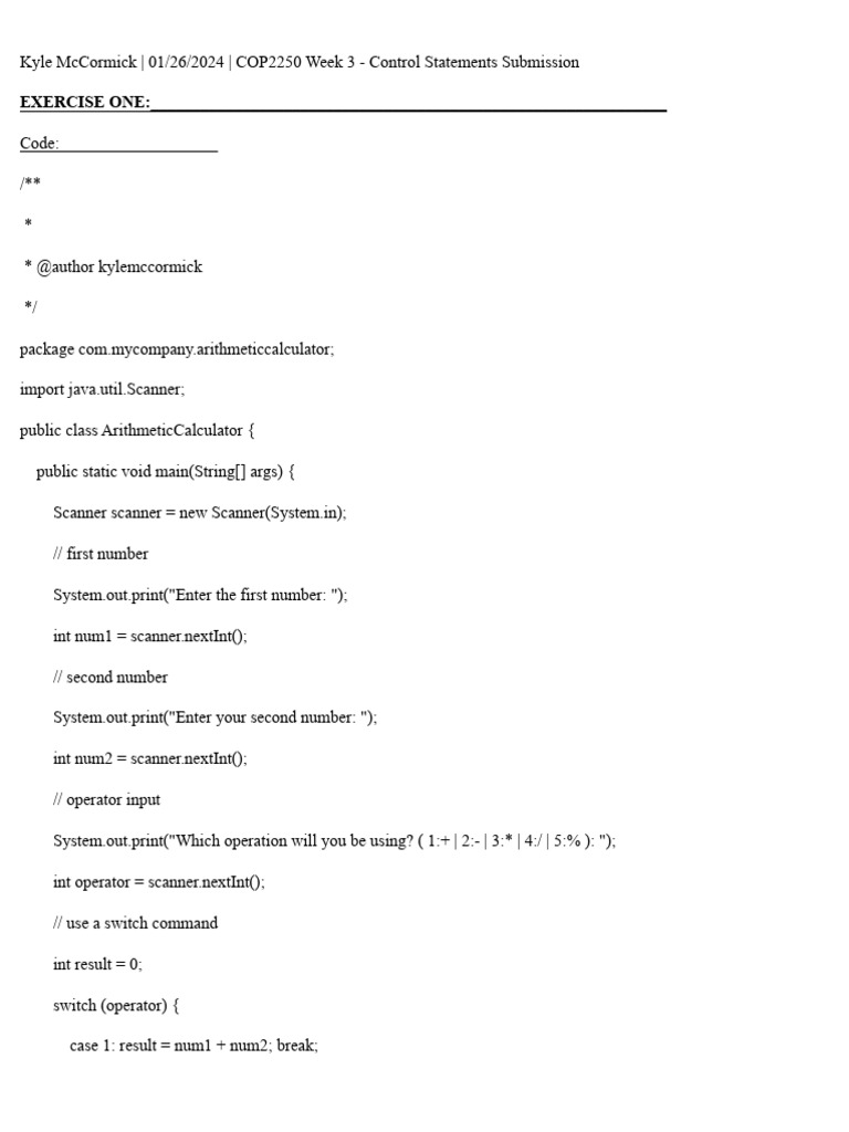 McCormickKyle COP2250 Week3Submission | PDF | Software Engineering ...