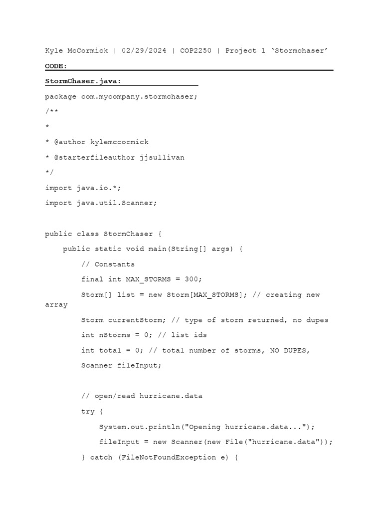 McCormickKyle COP2250 Week8Project1Submission | PDF | Disasters | Atlantic Hurricanes