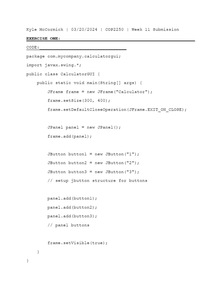 McCormickKyle COP2250 Week11Submission | PDF | Computer Programming | Computer Science