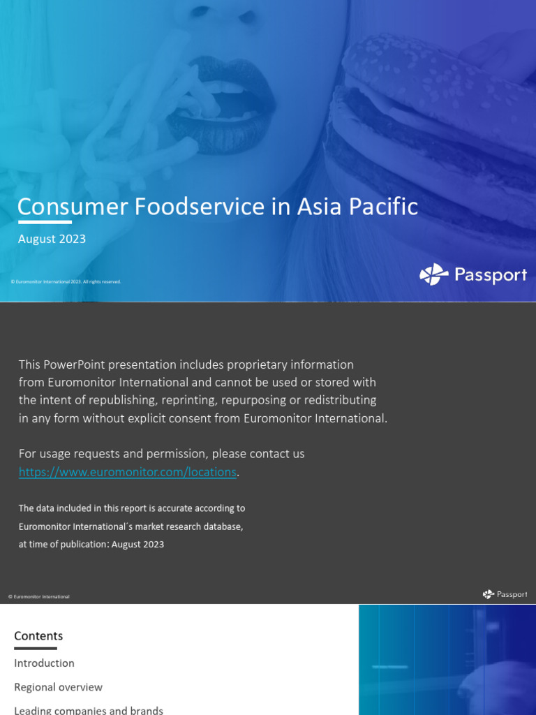 Asia Pacific Consumer Foodservice Trends | PDF | Foodservice | Restaurants