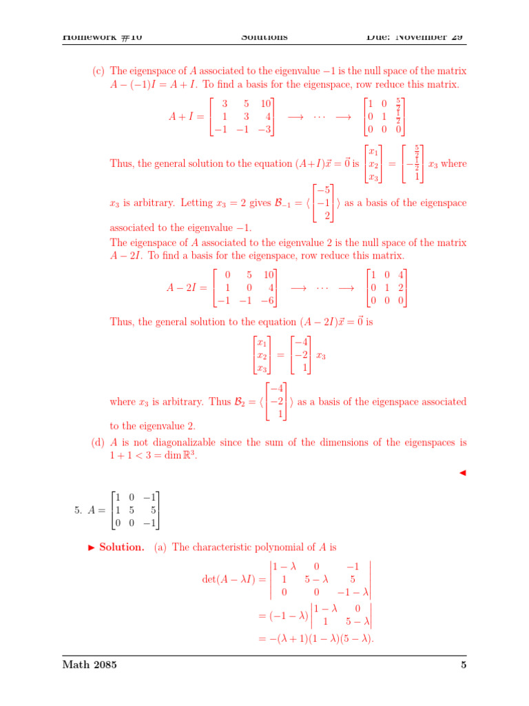 2085f17ps10a - Eigenvalues E | PDF | Eigenvalues And Eigenvectors | Operator Theory