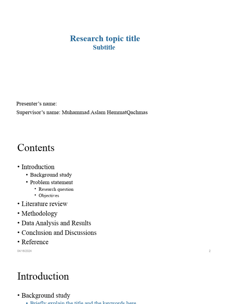 Research Presentation Outline | PDF | Business | Art