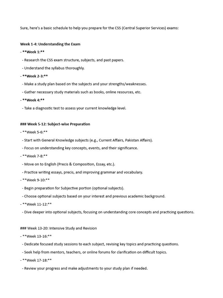 Css Schedule | Download Free PDF | Essays | Cognition