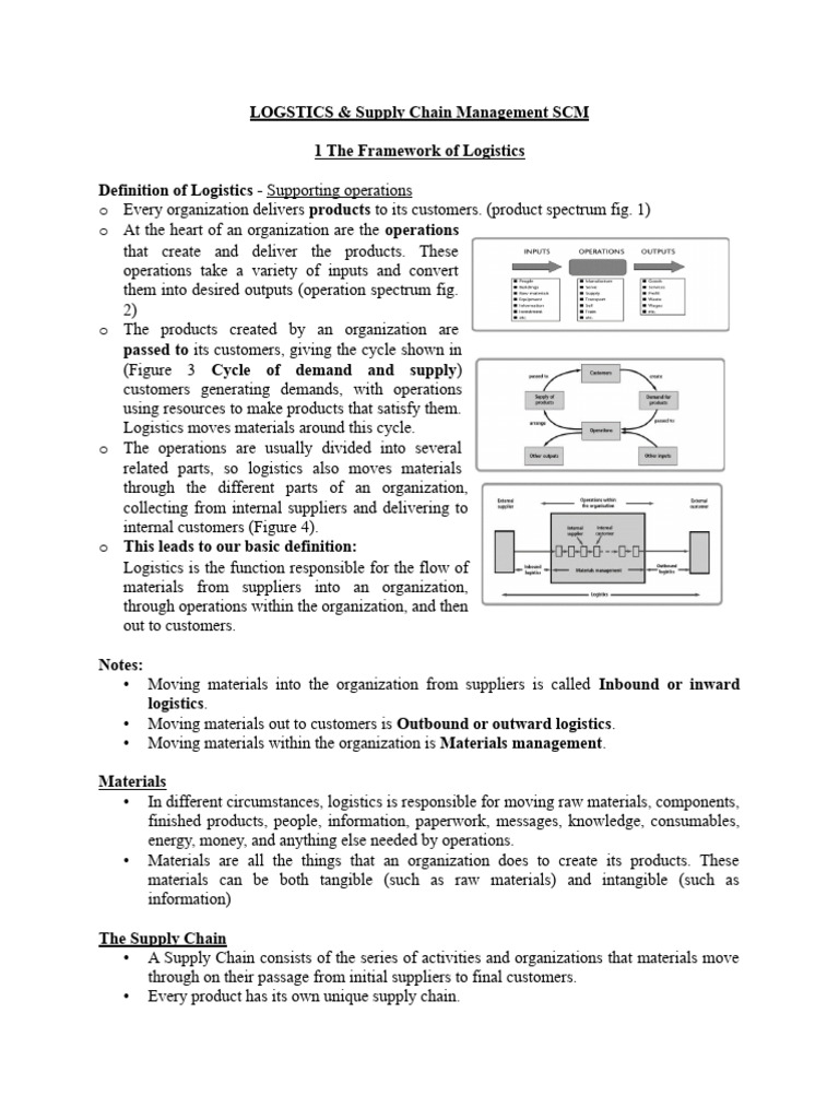 LOGSTICS New Summary No Pic | PDF | Logistics | Supply Chain