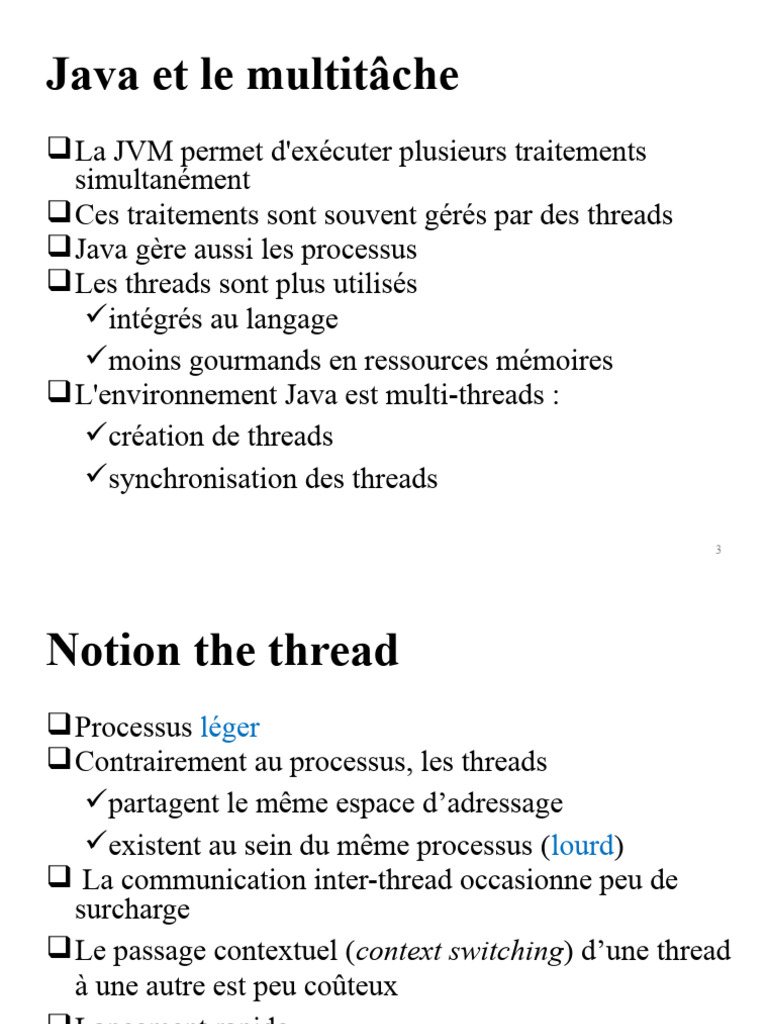 Thread - ET | PDF | Thread (informatique) | Java (Langage de programmation)
