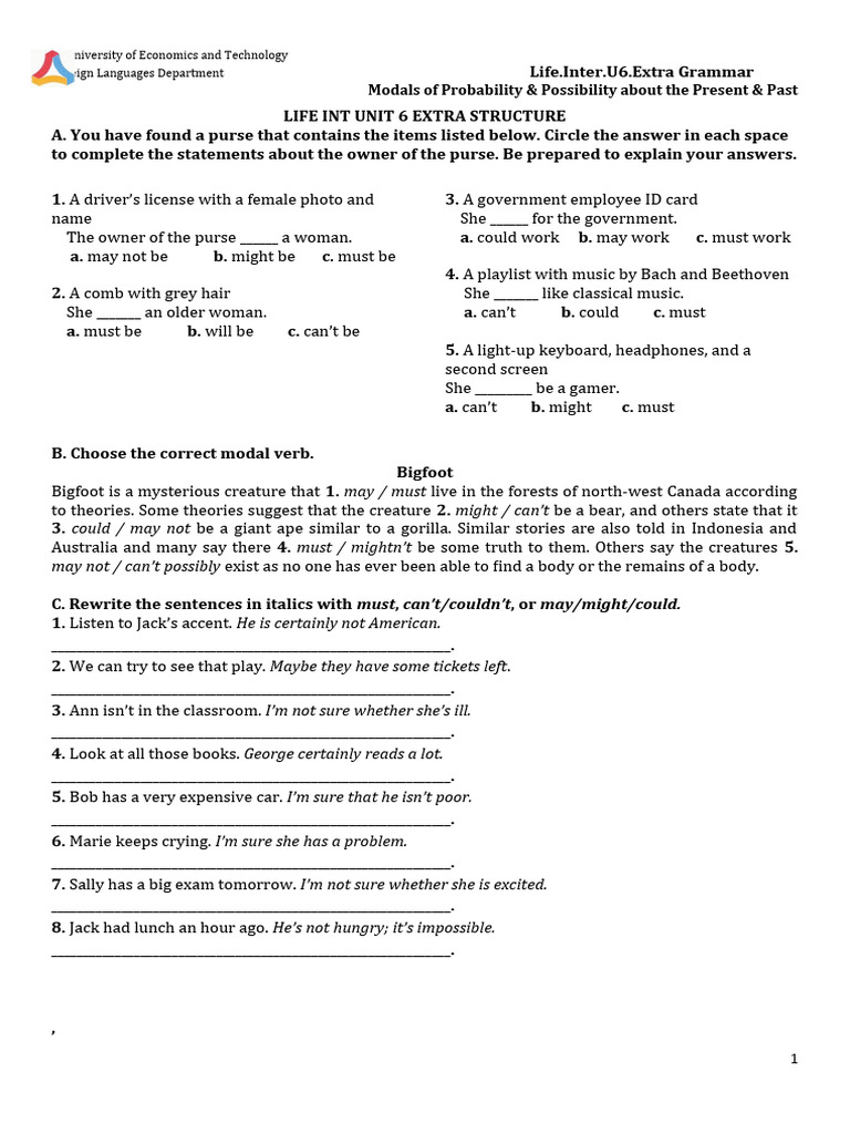 Life - Int - U6 Grammar Exercises | PDF Life - Int - U6 Grammar Exercises | PDF