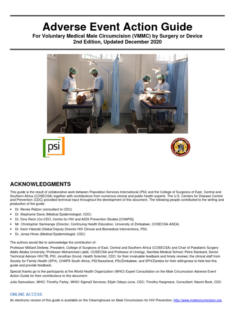Adverse Event Guide for VMMC Procedures | PDF | Surgery | Bleeding