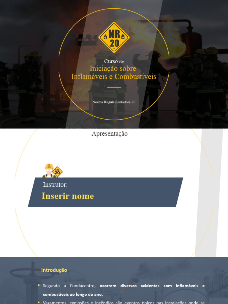 NR20 - Treinamento - Iniciacao - Jun 21 | PDF | Combustão | Gás liquefeito de petróleo