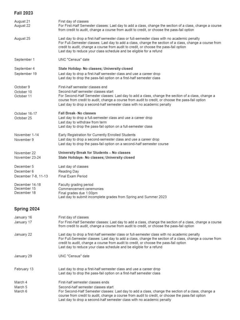 2023-2024 Academic Calendar | PDF | Academic Term | Academia
