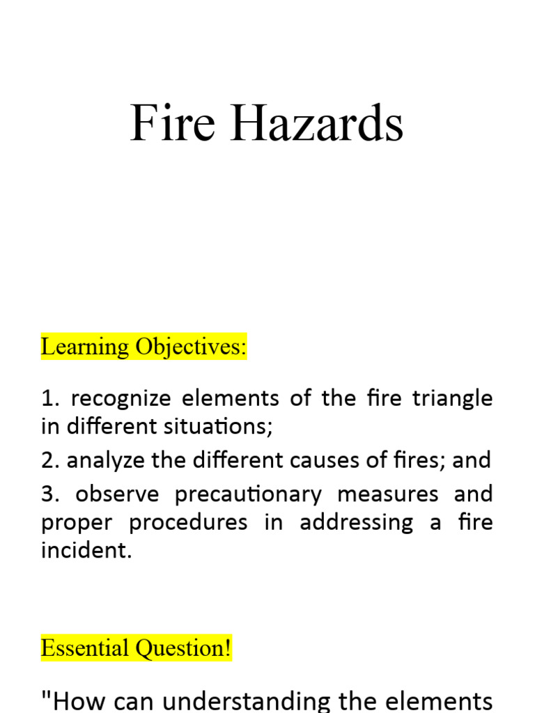 Fire Hazards | PDF | Fires | Fire Safety