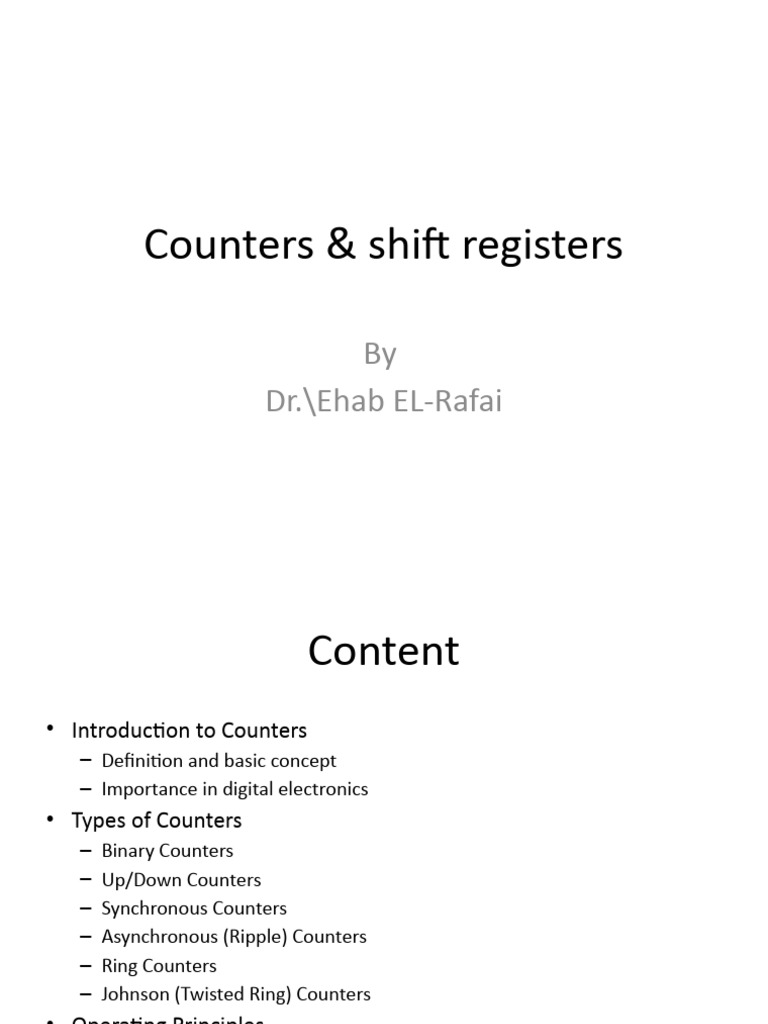 Counters shift registers | PDF | Digital Electronics | Digital Technology