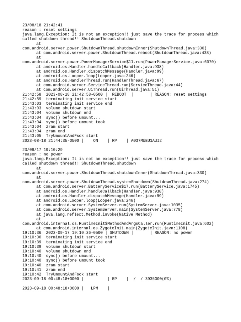 Power Off Reset Reason Backup | PDF | Java (Programming Language) | Software Development