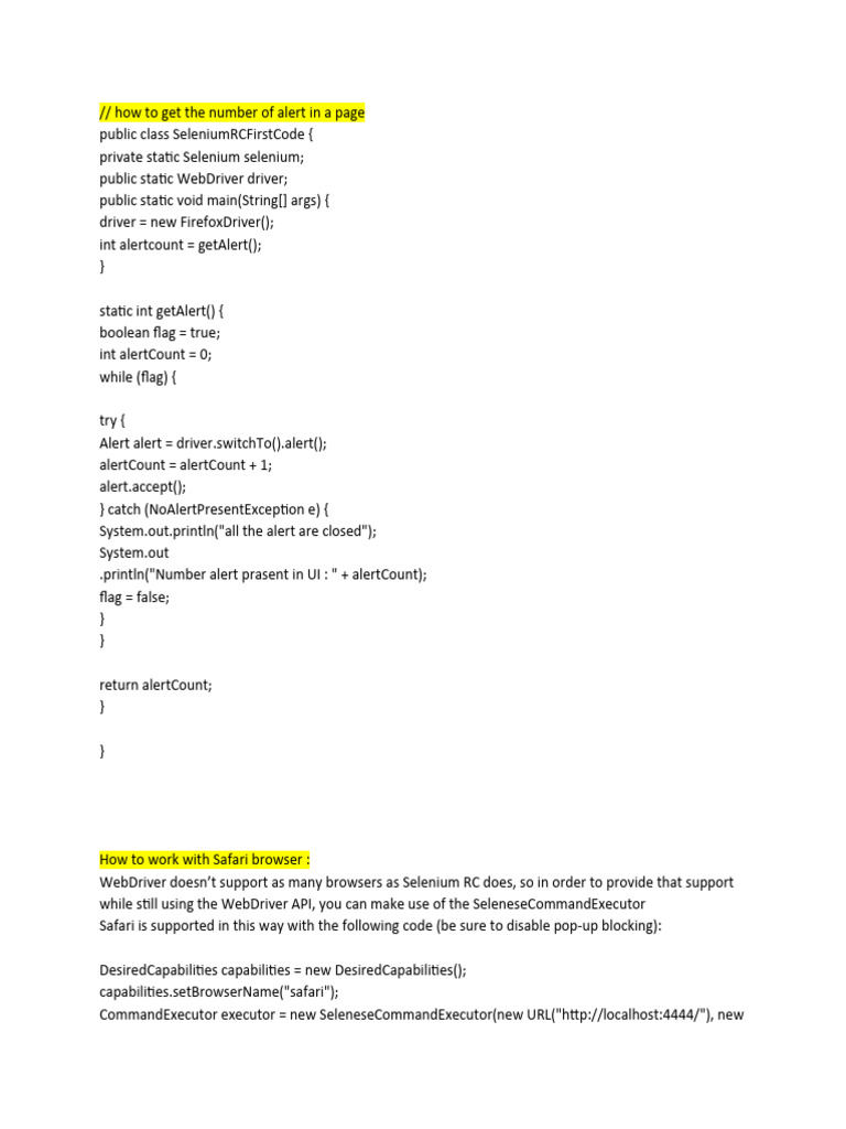 Advanced Interview Question Selenium Concepts | PDF | Selenium (Software) | Software