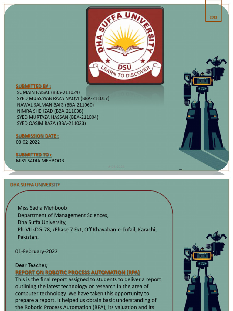 Robotic Process Automation Report | PDF | Automation | Engineering