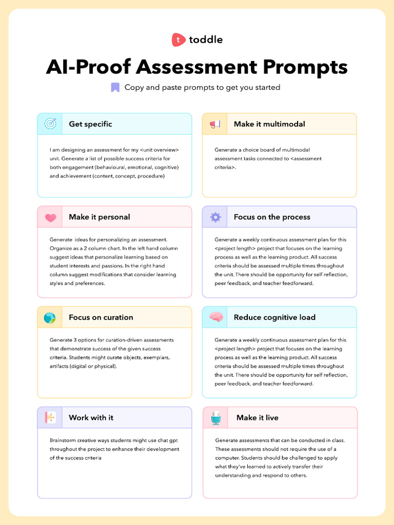 AI-Proof Assessment Prompts | PDF | Learning | Cognitive Science