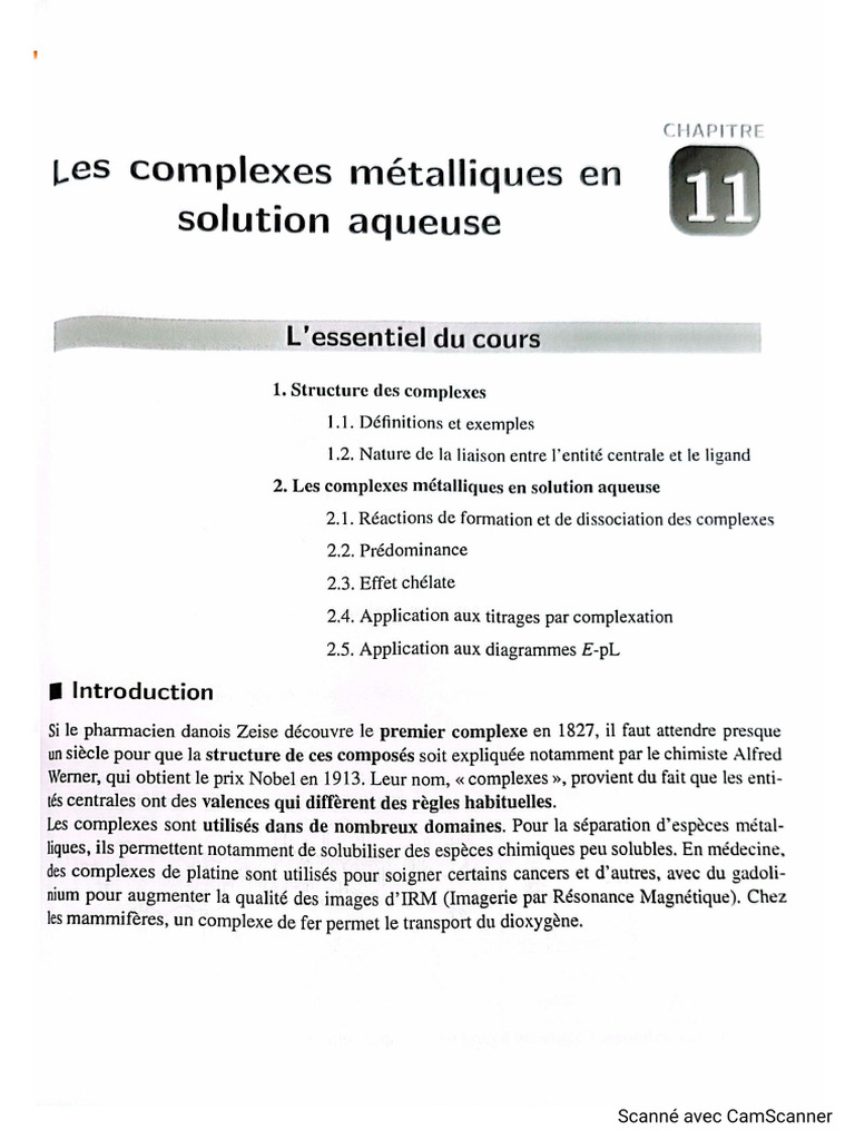 les complexes métalliques | PDF