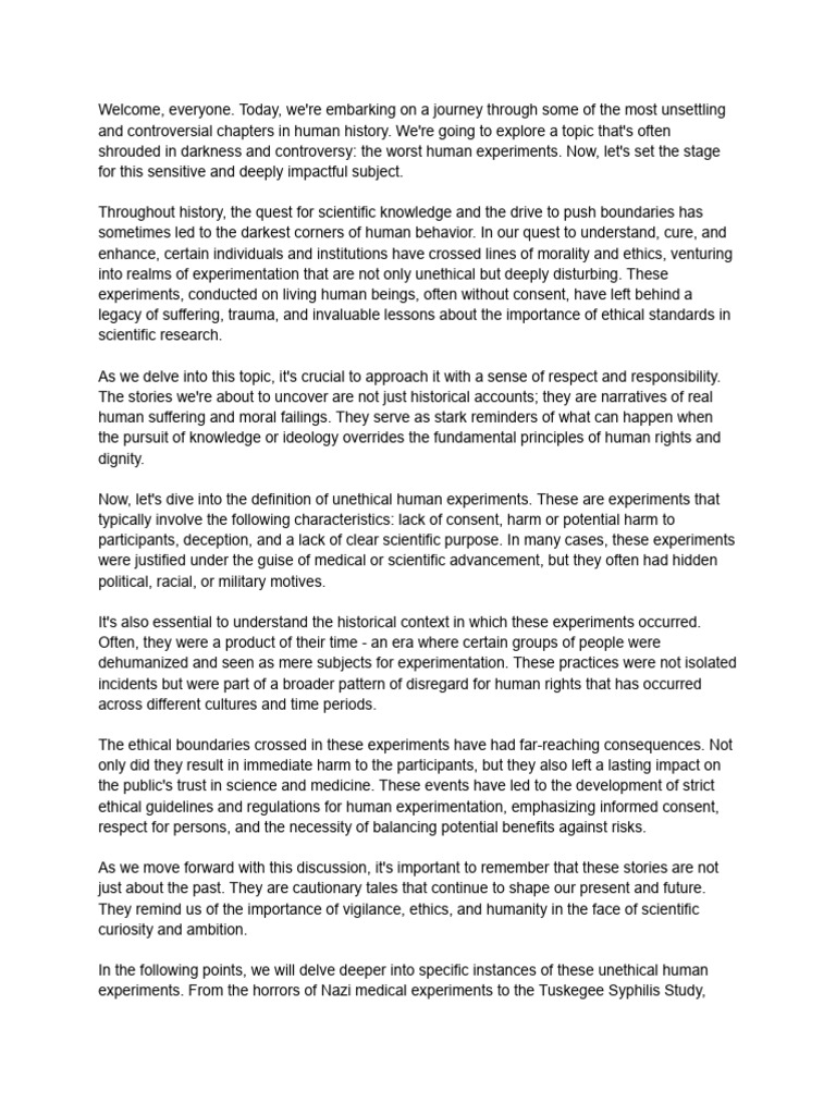 Worst Human Experiments 1 To 5 | PDF | Experiment | Informed Consent