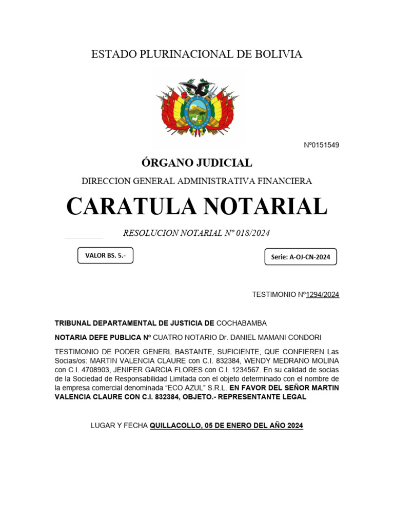 Poder Notarial. | PDF