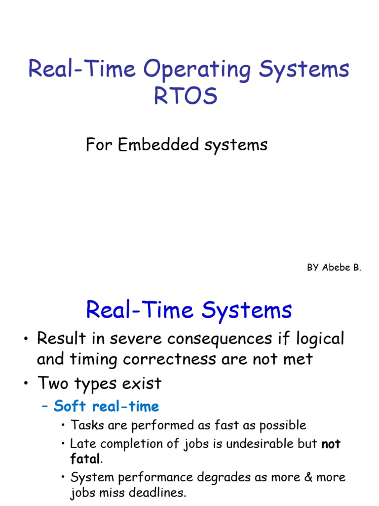 Real-Time Operating Systems RTOS | PDF | Scheduling (Computing) | Embedded System