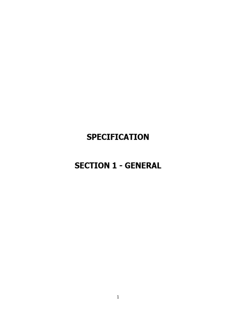 General Specification - Complete | PDF | Specification (Technical Standard) | Traffic