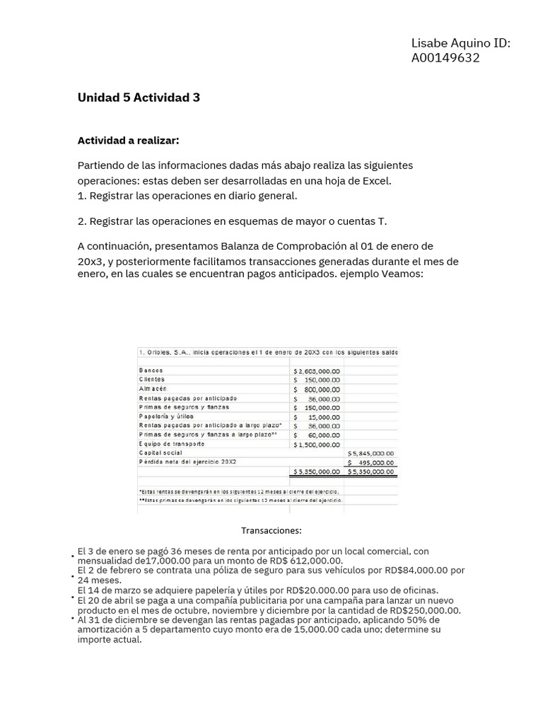 Registro de Transacciones Contables en Excel | PDF | Bancos | Hoja de ...