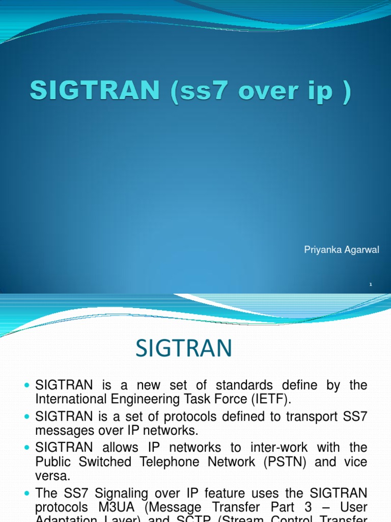 Sigtran Ss7 Over Ip Pdf Internet Protocols Transmission Control Protocol