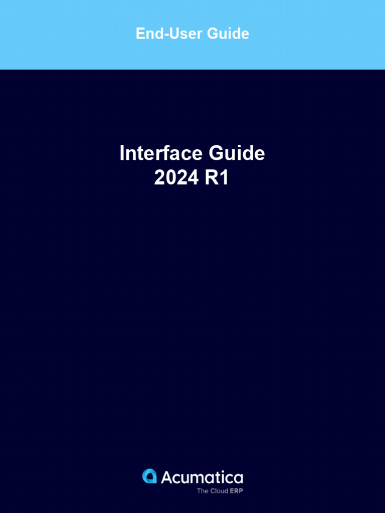 AcumaticaERP InterfaceGuide-2 | PDF | Menu (Computing) | Point And Click