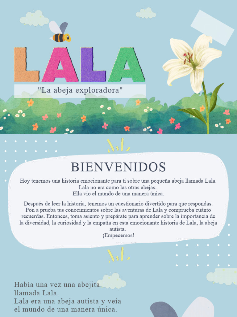 La Aventura de Lala, la Abeja Autista | PDF | Espectro autista