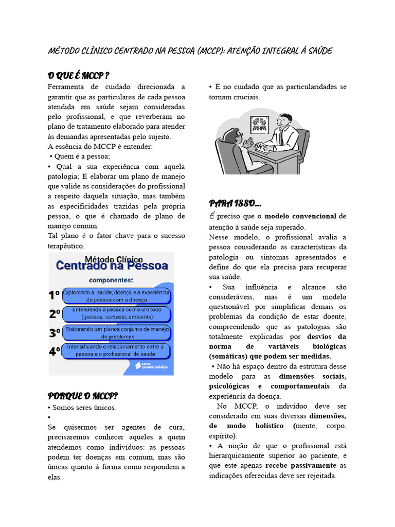 Método Clínico Centrado Na Pessoa (MCCP) - Atenção Integral À Saúde ...