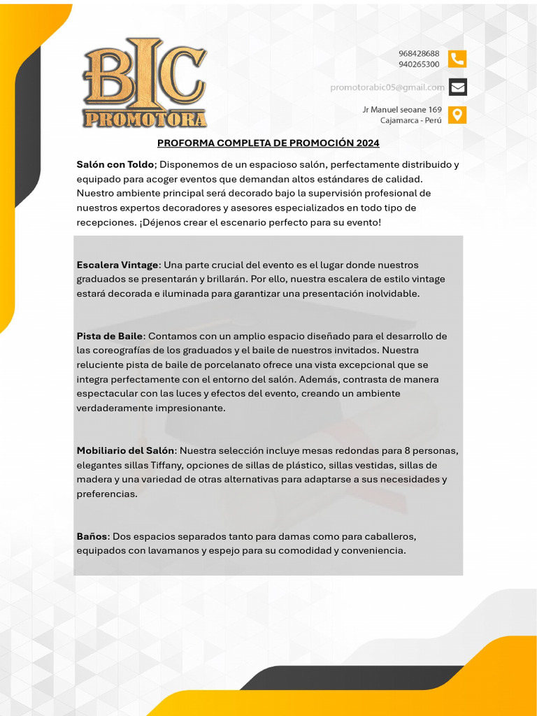 Proforma Completa de Promoción 2024. | PDF | Alimentos