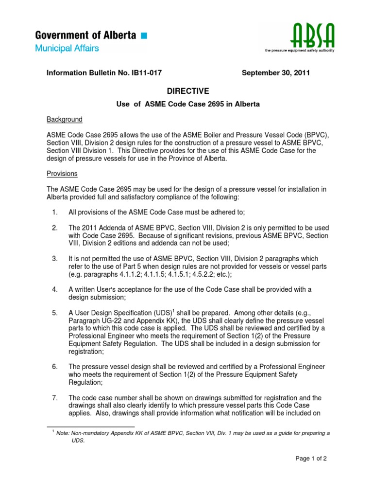 Use of Asme Code Case 2695 | PDF | Engineering | Business