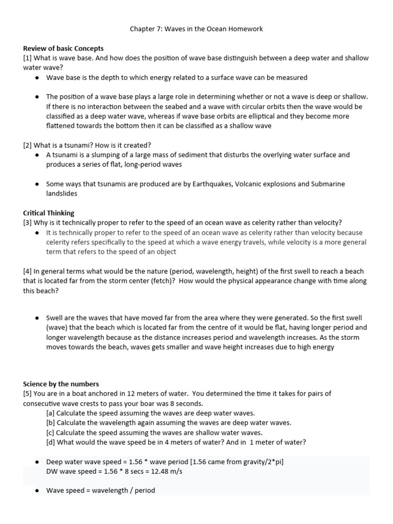Chapter 7 Waves Aaron Gonzalez | PDF | Tsunami | Physical Phenomena
