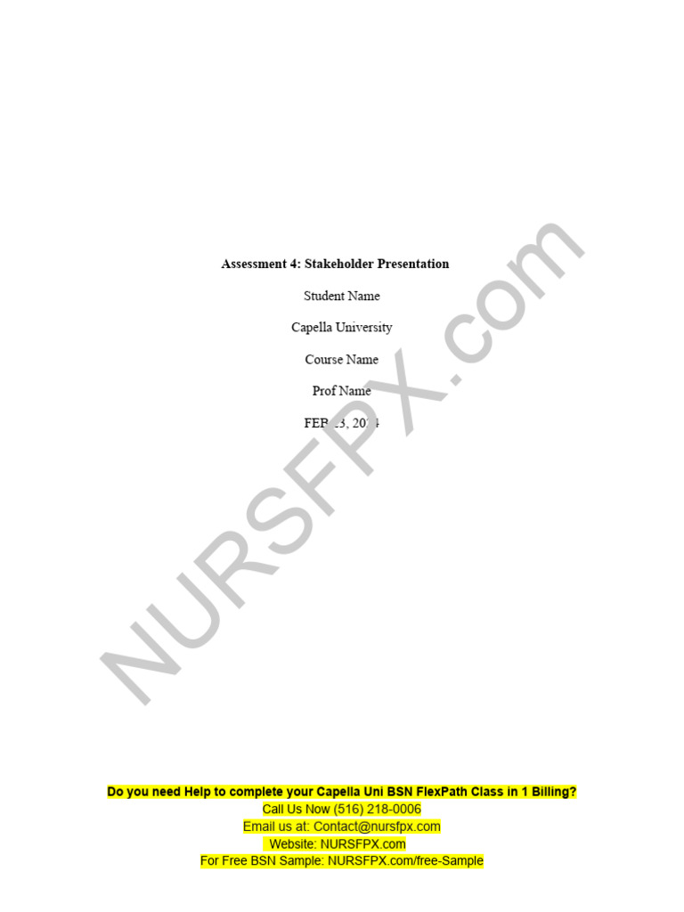 Nurs FPX 4010 Assessment 4 Stakeholder Presentation | PDF | Nursing ... Nurs FPX 4010 Assessment 4 Stakeholder Presentation | PDF | Nursing ...