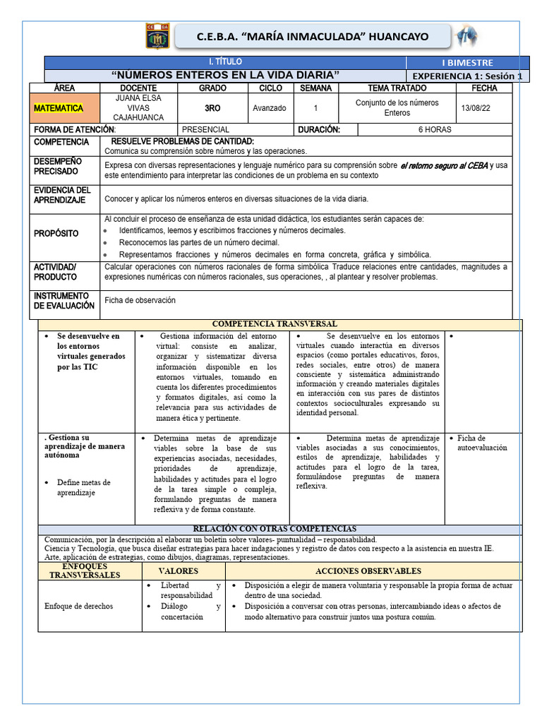 Ficha de Aprendizaje 001-EXP 1-II | PDF | Aprendizaje | Número racional Ficha de Aprendizaje 001-EXP 1-II | PDF | Aprendizaje | Número racional