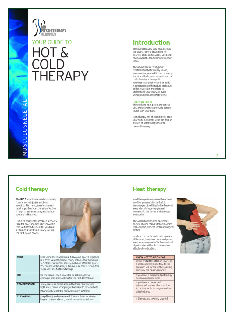 General Hot and Cold Therapy Mskel 066 Min | PDF | Edema | Pain