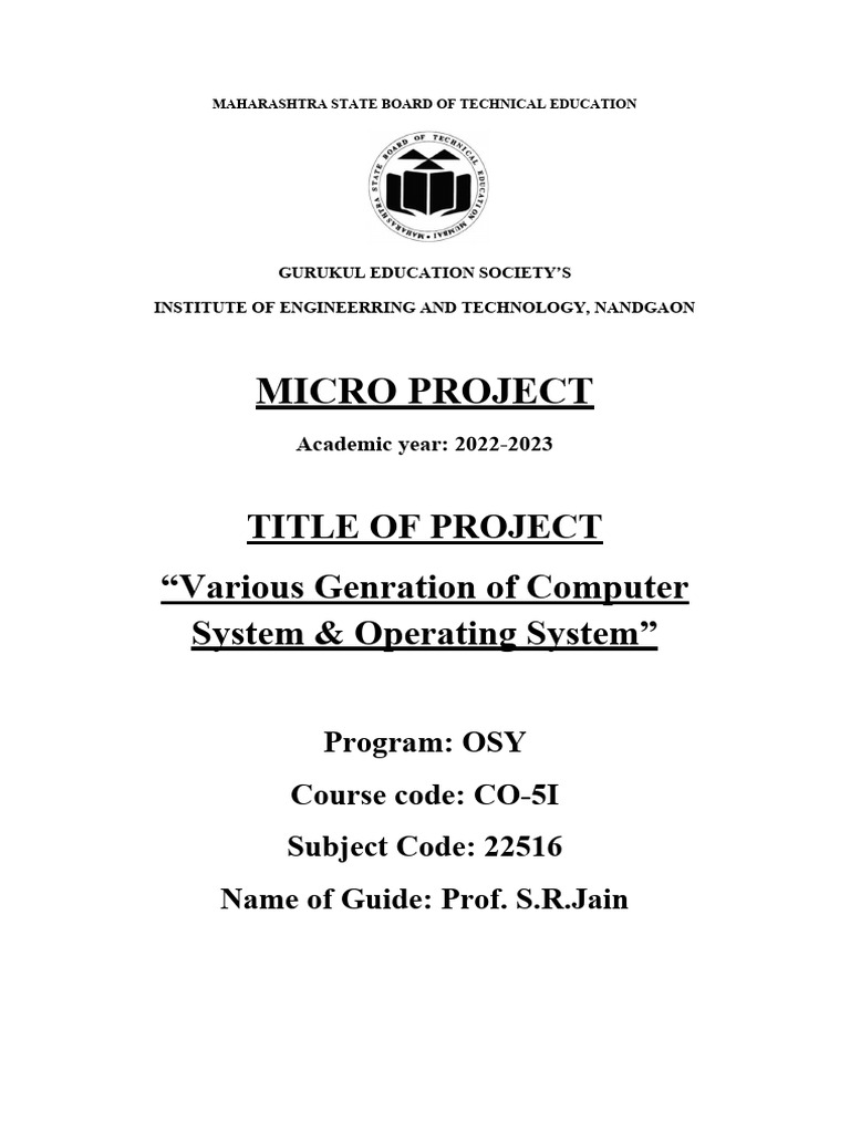 OSY Project Mini Project | PDF | Operating System | Computer Program