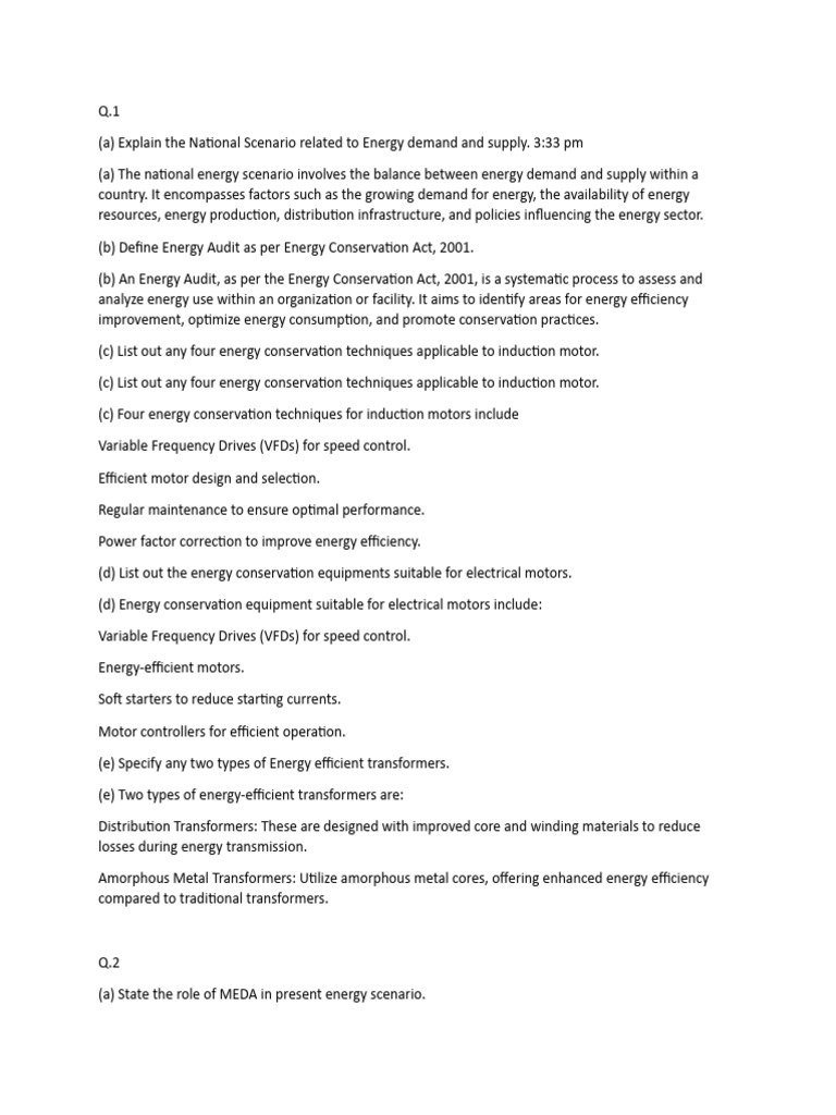 ECA Model Answer PDF | PDF | Energy Conservation | Efficient Energy Use