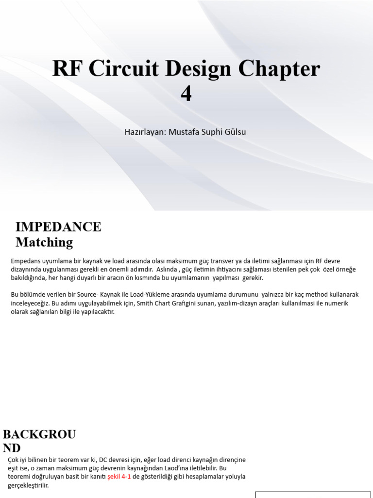 RF Circuit Design Chapter 4 | PDF