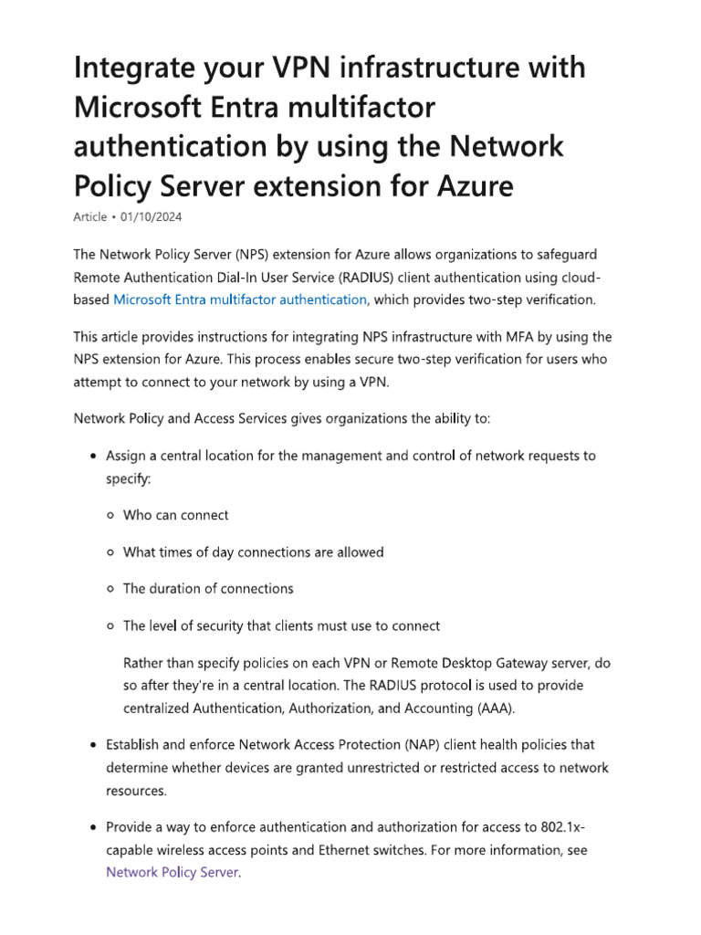 Fortigate VPN MFA With Entra | PDF