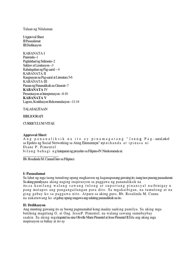 Talaan NG Nilalaman | PDF