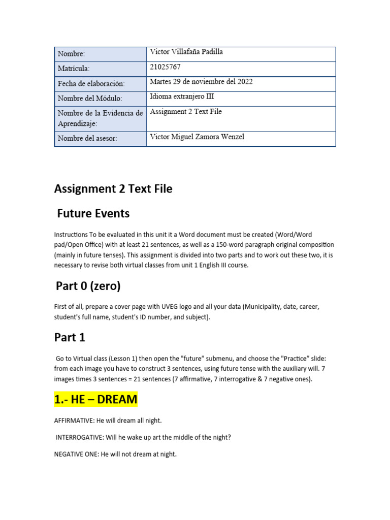 Assignment 2 Text File English III | PDF