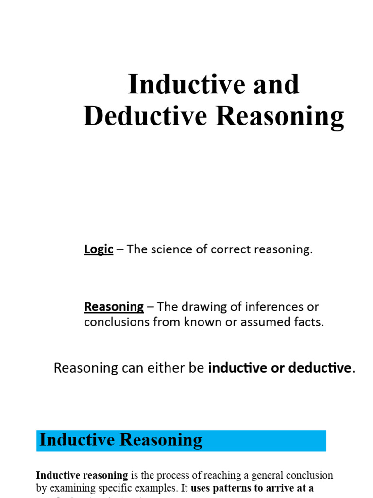 Inductive and Deductive Reasoning | PDF | Inductive Reasoning | Deductive Reasoning
