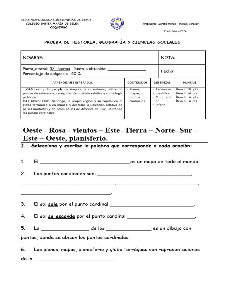 1 Prueba Historia Mapas | PDF