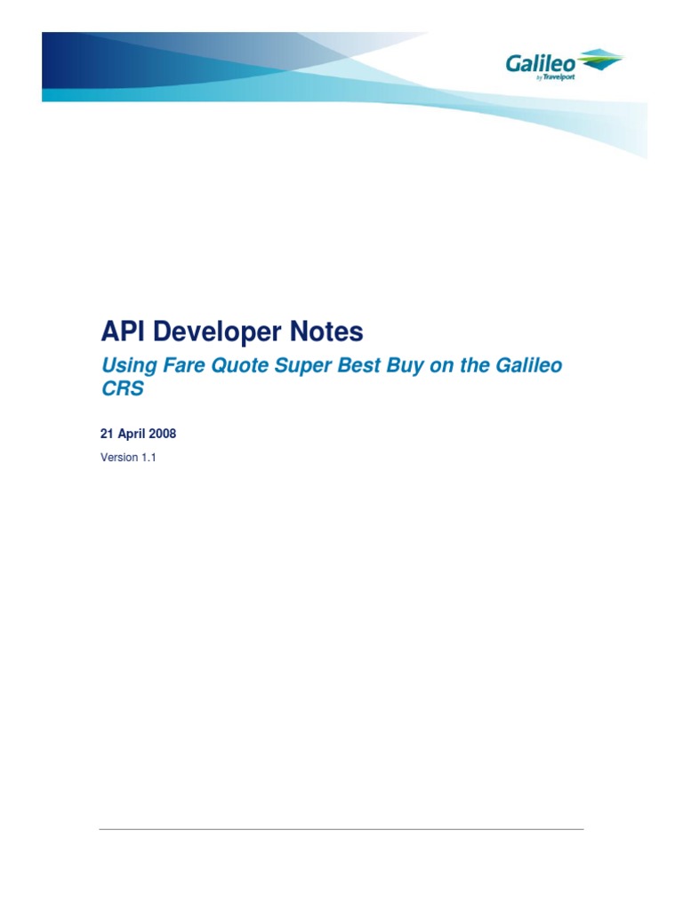 Using Fare Quote Super Best Buyonthe Galileo CRS | PDF | License | Software